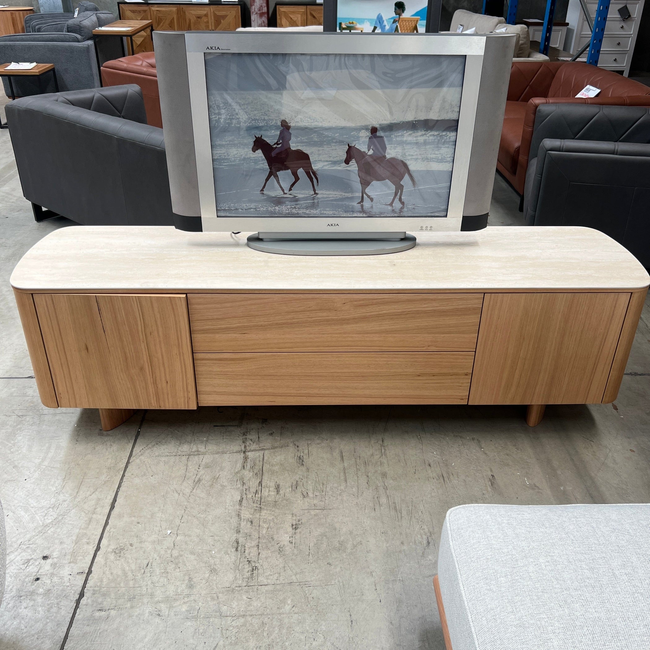 Lilly TV Unit Sintered Stone — Australian Furniture Warehouse