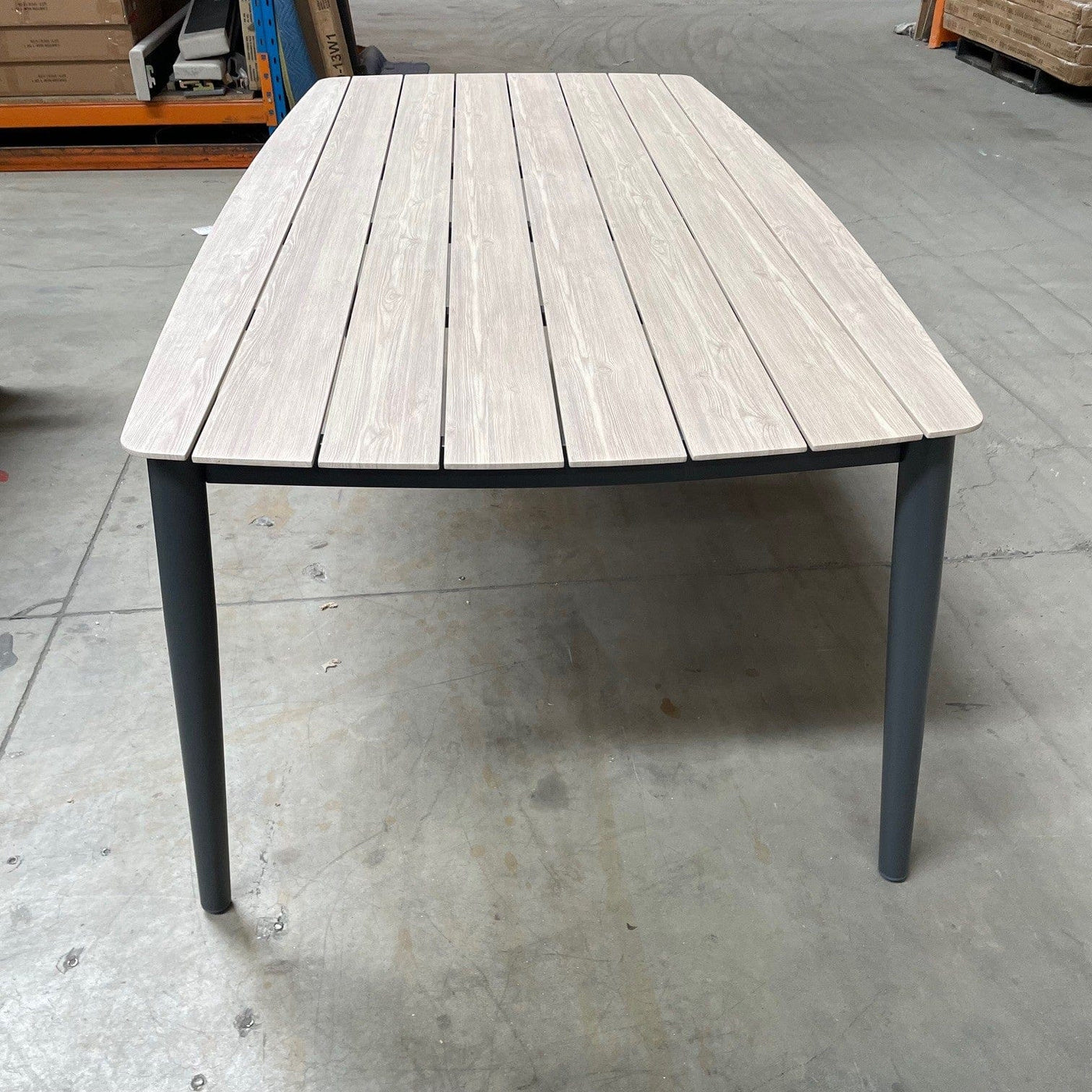 Alfie Dining Table220cm-Wood Look Gun — Australian Furniture Warehouse