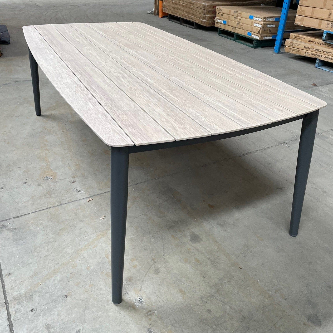 Alfie Dining Table220cm-Wood Look Gun — Australian Furniture Warehouse