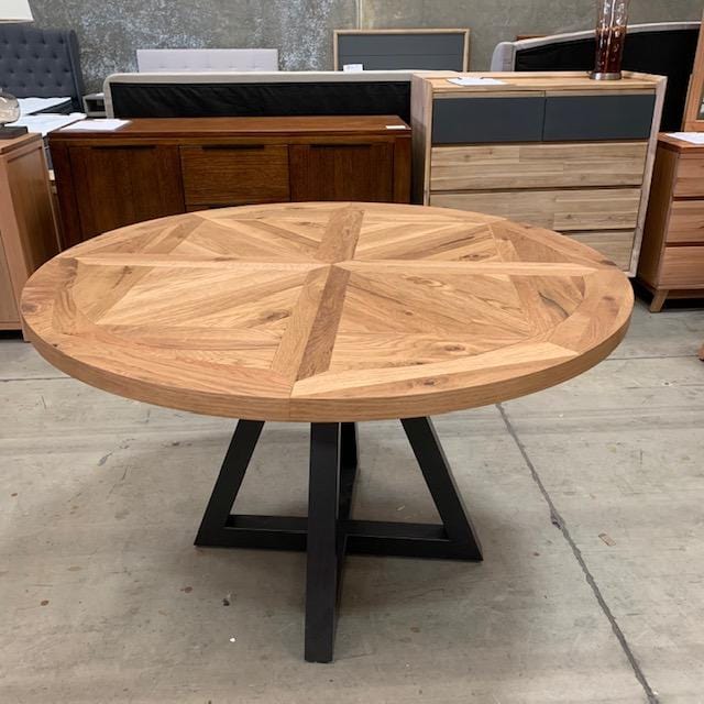 Indus Round Dining Table - 125cm — Australian Furniture Warehouse