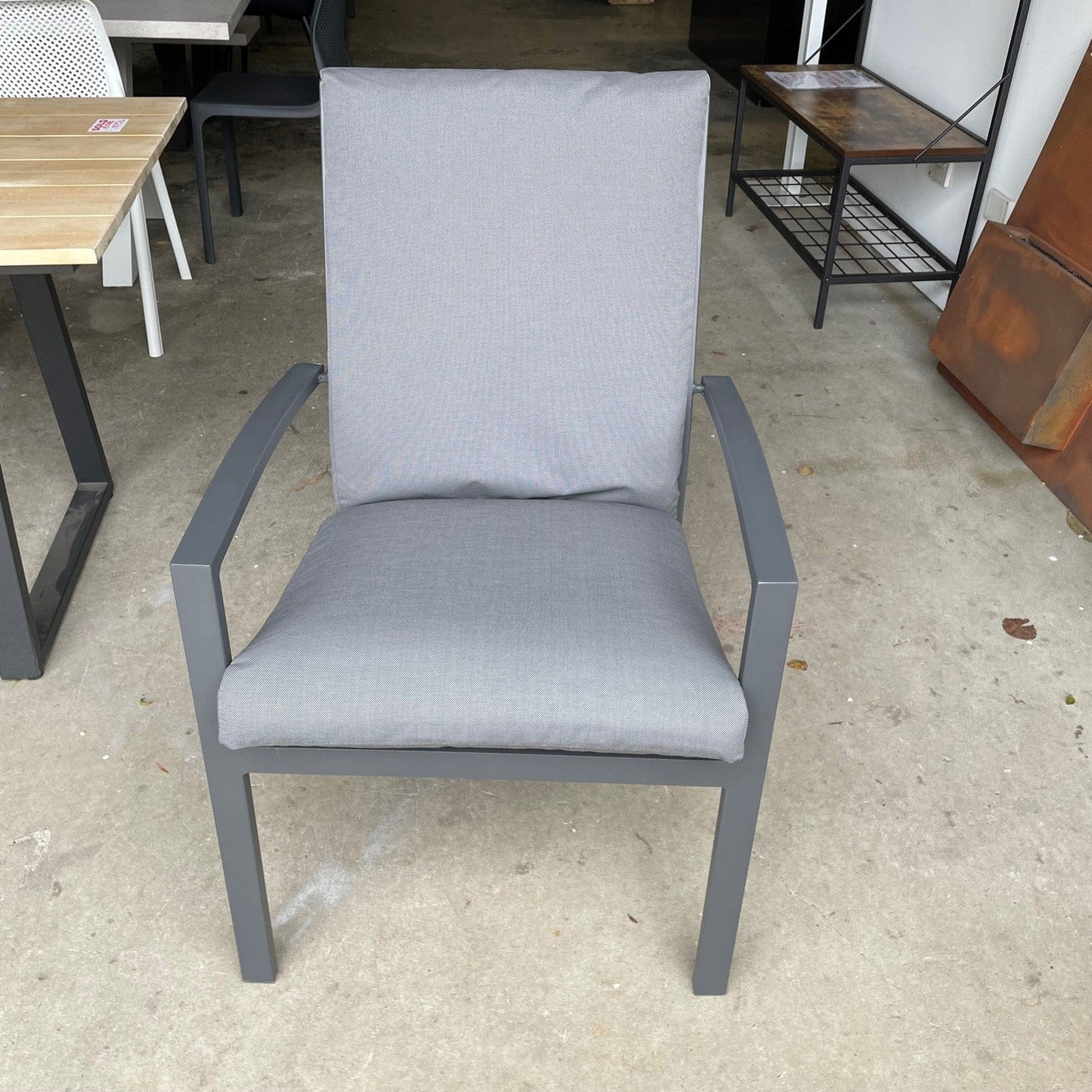 Matzo High Back Dining Chair- Gunmetal — Australian Furniture Warehouse