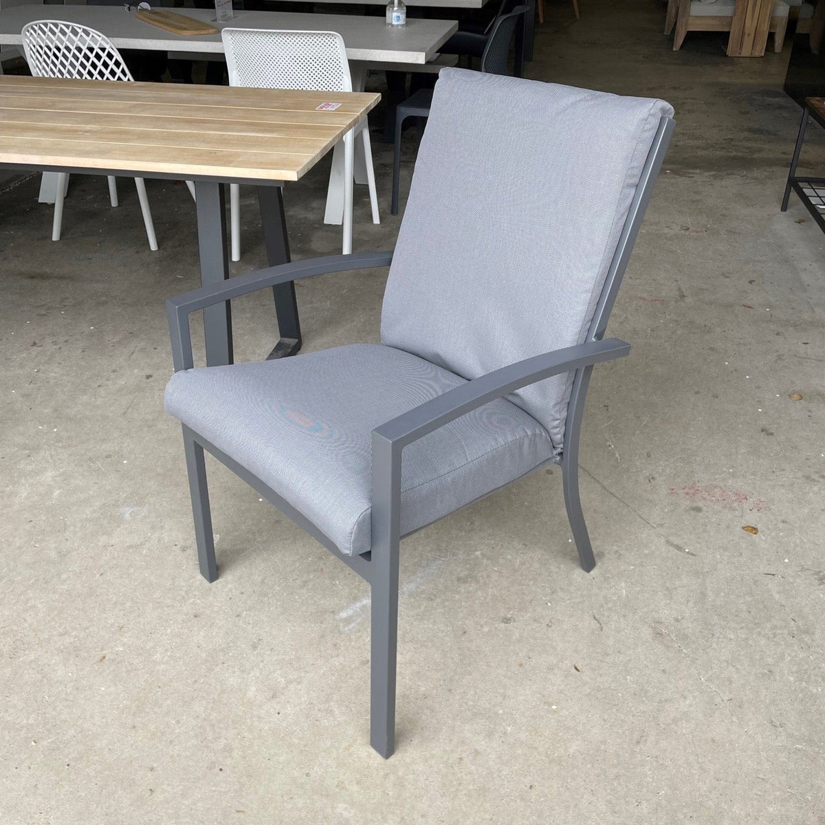 Matzo High Back Dining Chair- Gunmetal — Australian Furniture Warehouse