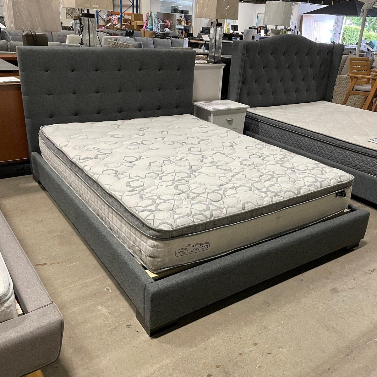 Memphis Bed Queen -Dark Grey — Australian Furniture Warehouse