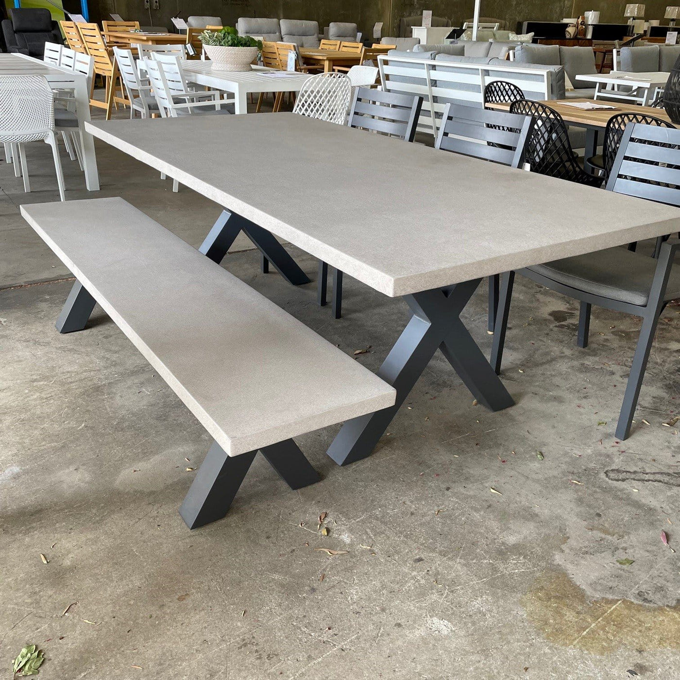 Switch Bench Industrial Gunmetal legs — Australian Furniture Warehouse